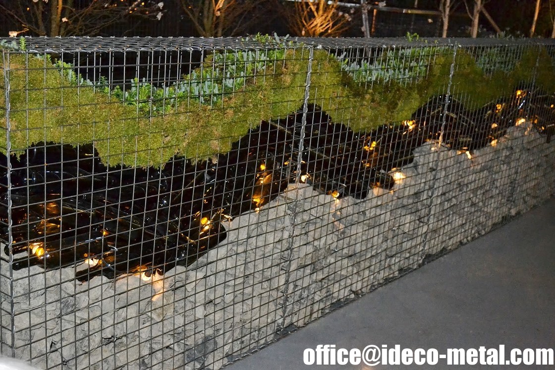 Decorative Gabions Baskets for Gardens, Green Gabion Fences Wall for ...