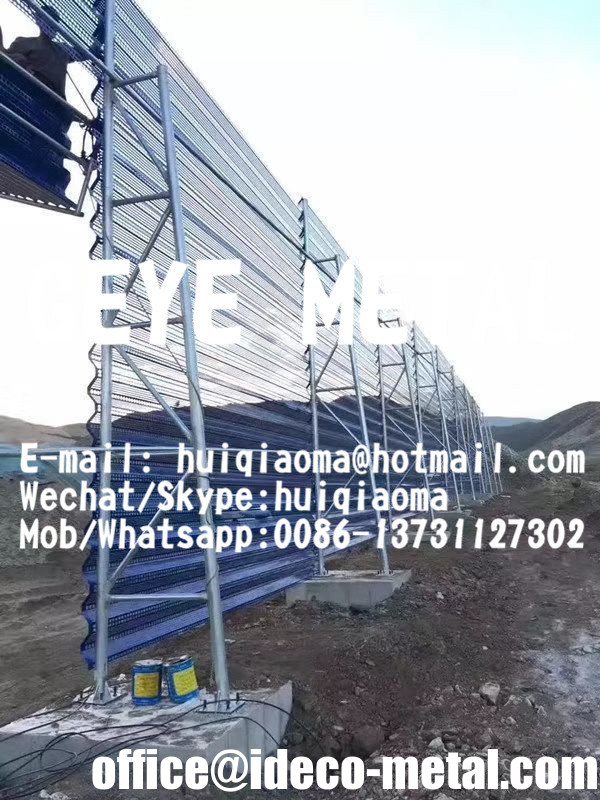 Single Wall Dust Control Windbreak Fence, Coal Pile Perforated Steel ...