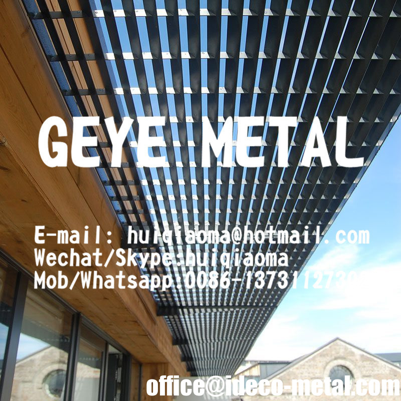 Press Locked Aluminium Bar Grate Louvered Type, Sunshade Aluminum ...