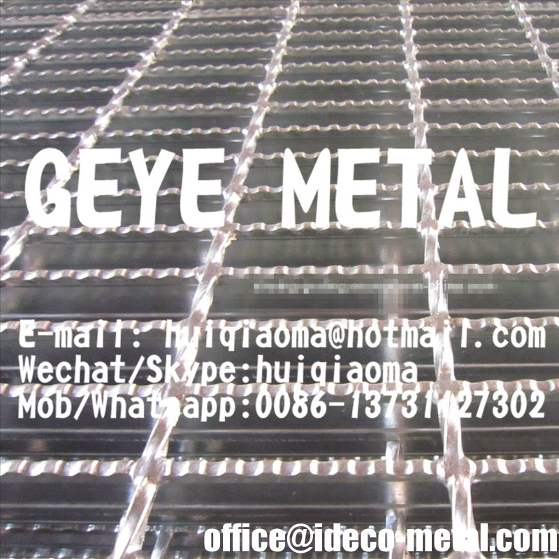 Serrated I-Bar Steel Gratings, Anti-Slip Welded Metal Bar Gratings for ...