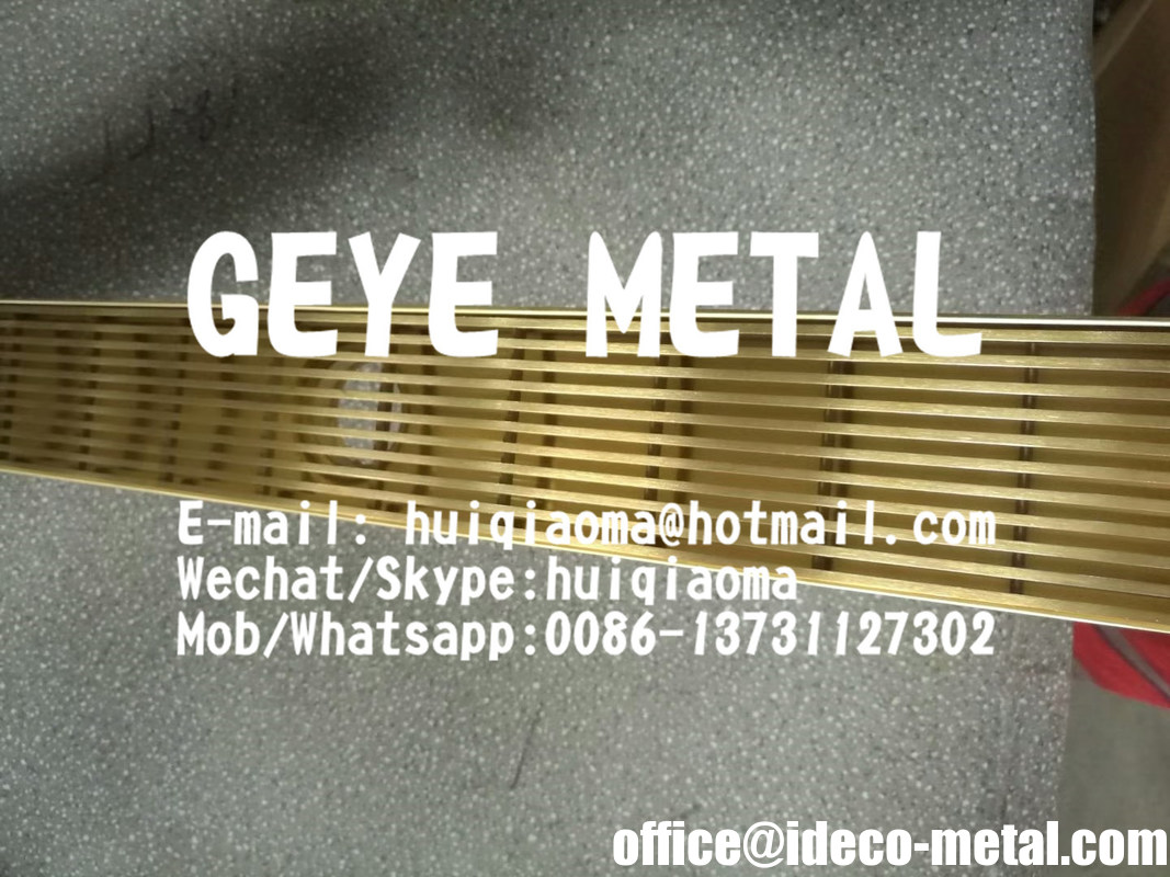 Copper/Brass/Golden Stainless Steel Bathroom Shower Drainage Channel ...