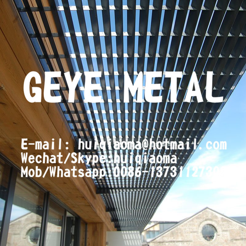 Press Locked Aluminium Bar Grate Louvered Type, Sunshade Aluminum ...