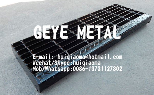 Welded Steel Bar Grating Stair Treads, Non-Slip Metal Grate Stair Treads