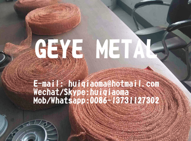 Copper Knitted Wire Mesh Tapes for EMC RFI Screening, Copper Knit Woven ...